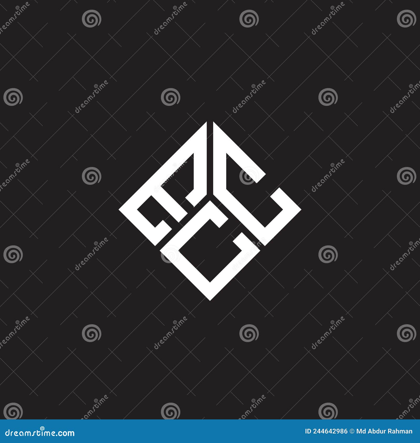 ECC Letter Logo Design on Black Background. ECC Creative Initials ...