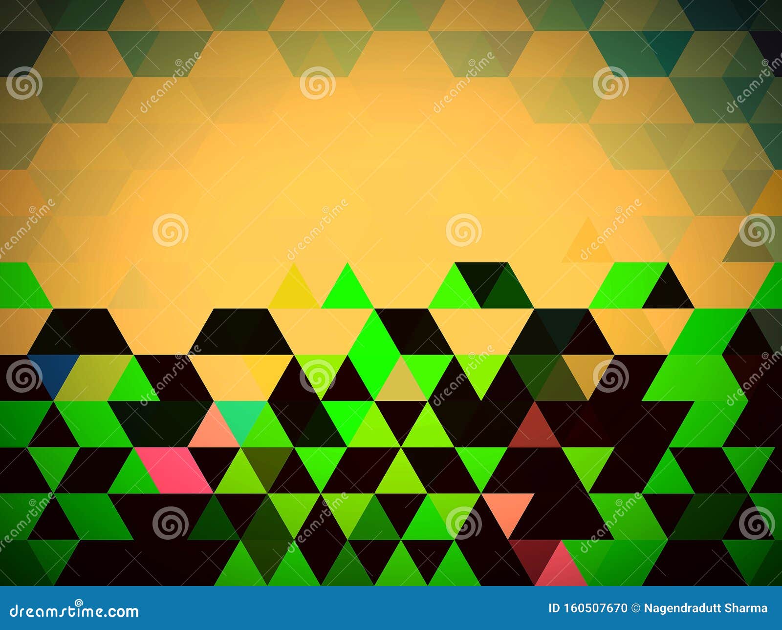 An Eccentric Digital Pattern of Colorful Triangles, Rectangles Stock ...