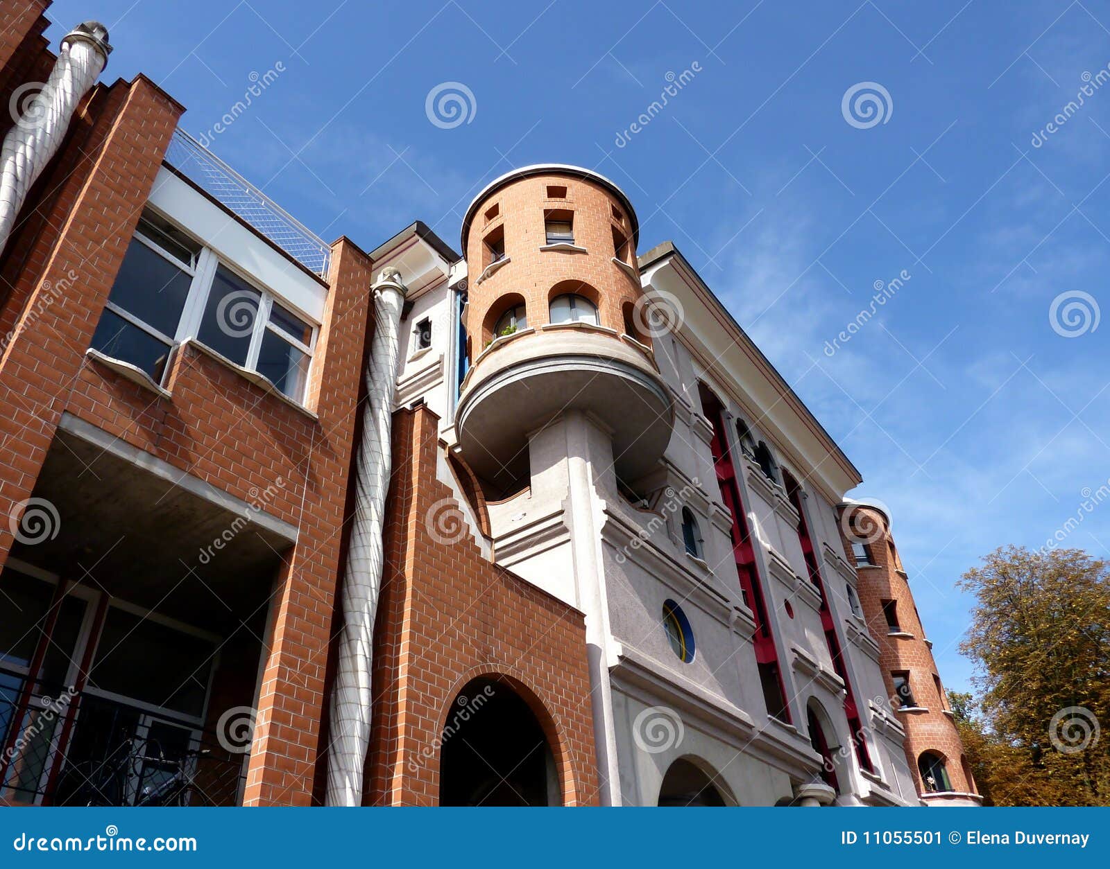 Eccentric Facade of a Building Stock Image - Image of frame, shutter ...