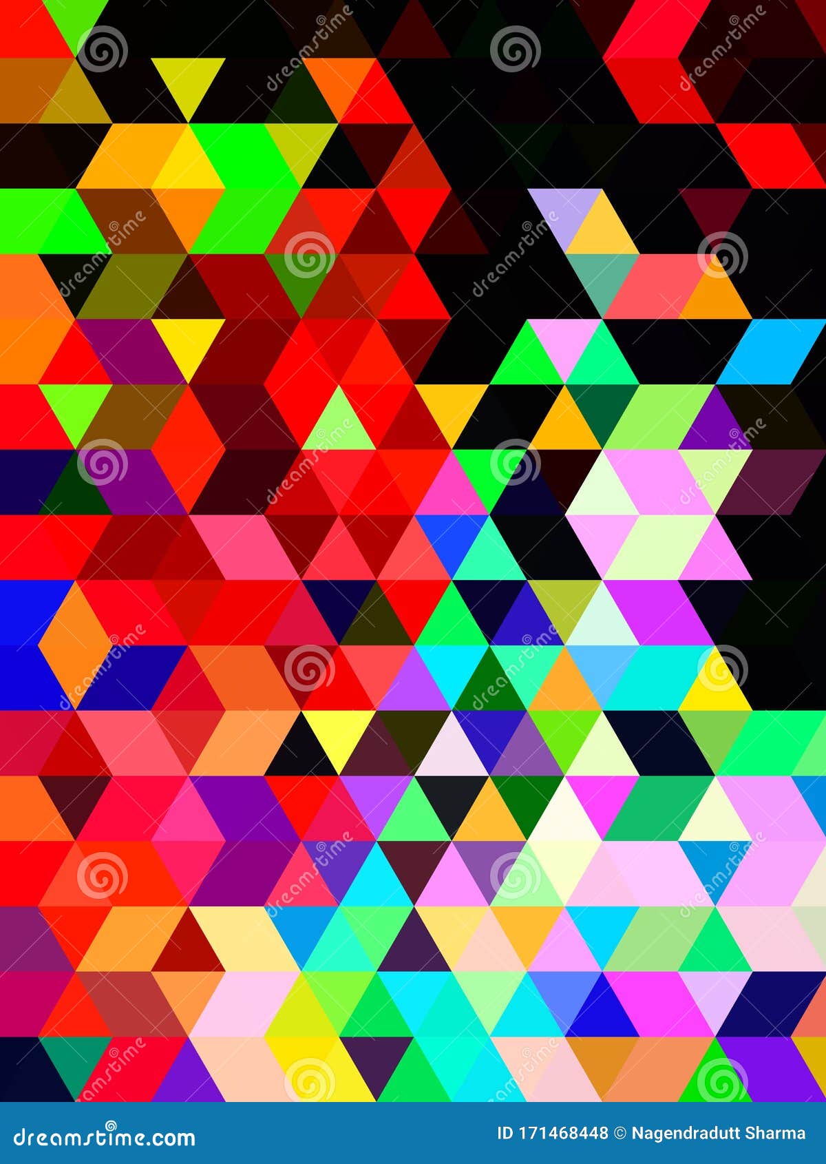 An Eccentric Graphic Designing Pattern with Colorful Triangular Shapes ...