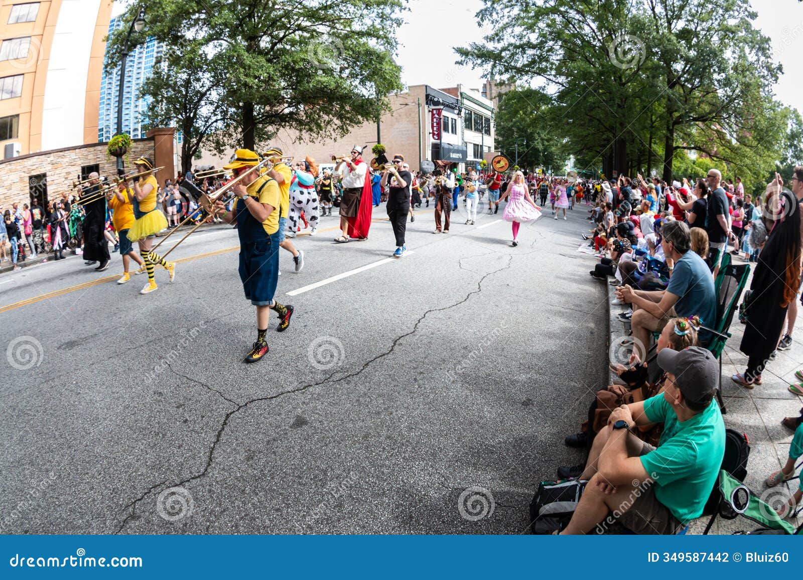 Eccentric Marching Band Performs while Walking in Dragon Con Parade ...