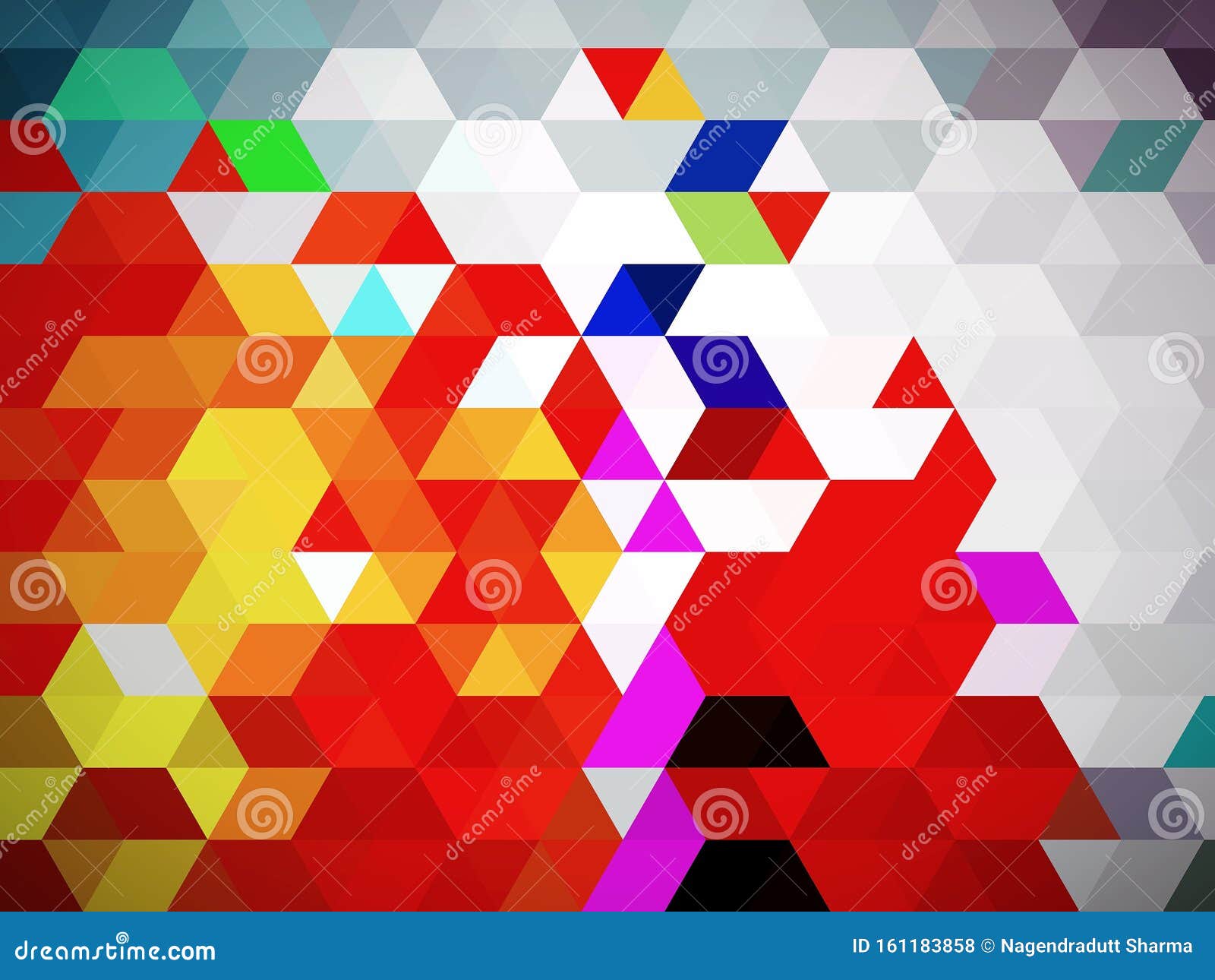 An Eccentric Resplendent Illustration of Multi-color Digital Pattern of ...