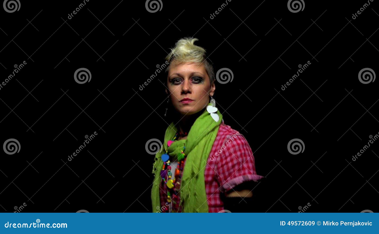 Eccentric Woman Dancing Angry Stock Video - Video of electro, color ...