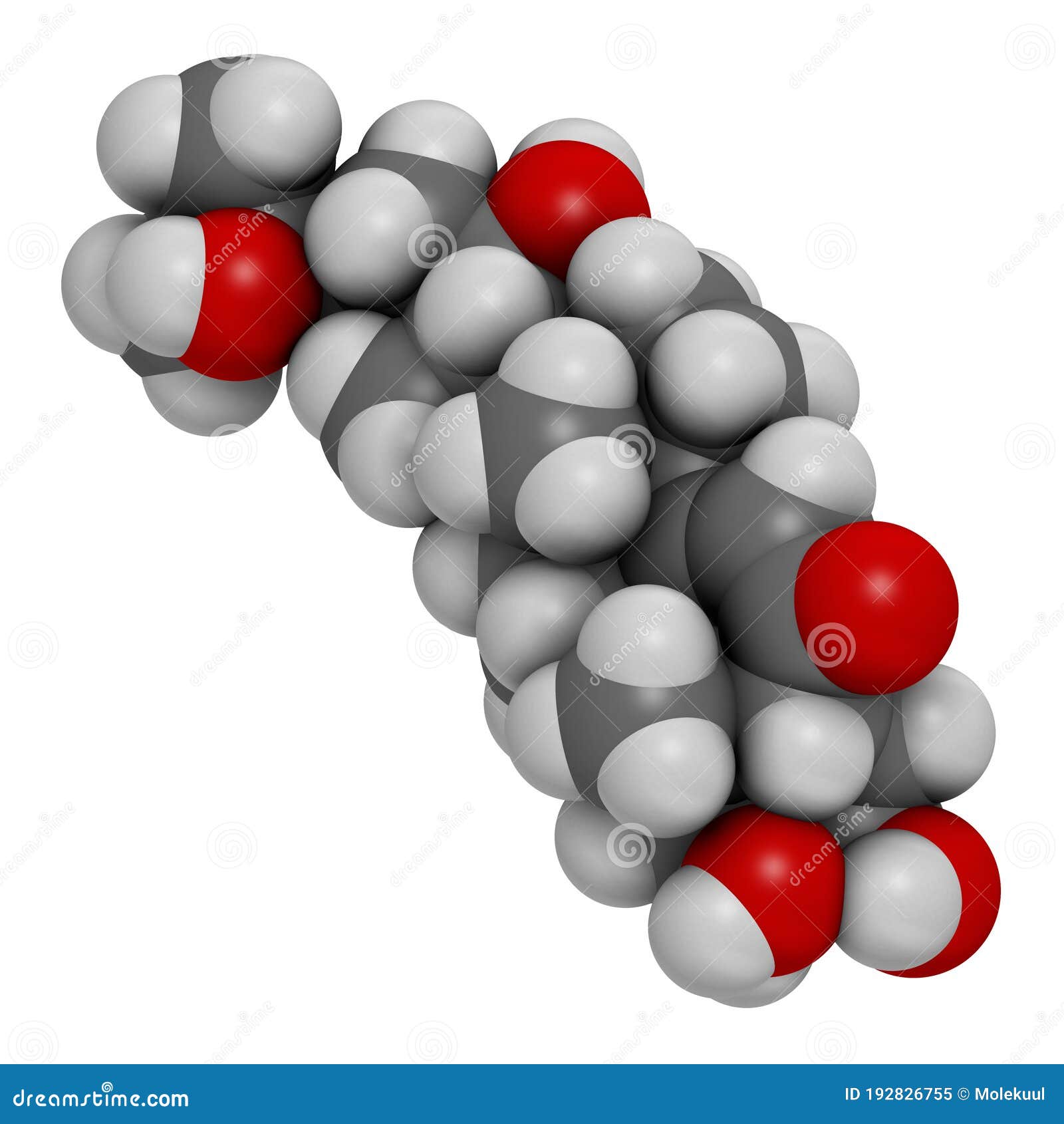 Ecdysone Insect Molting Prohormone. 3D Rendering. Atoms Are Represented ...