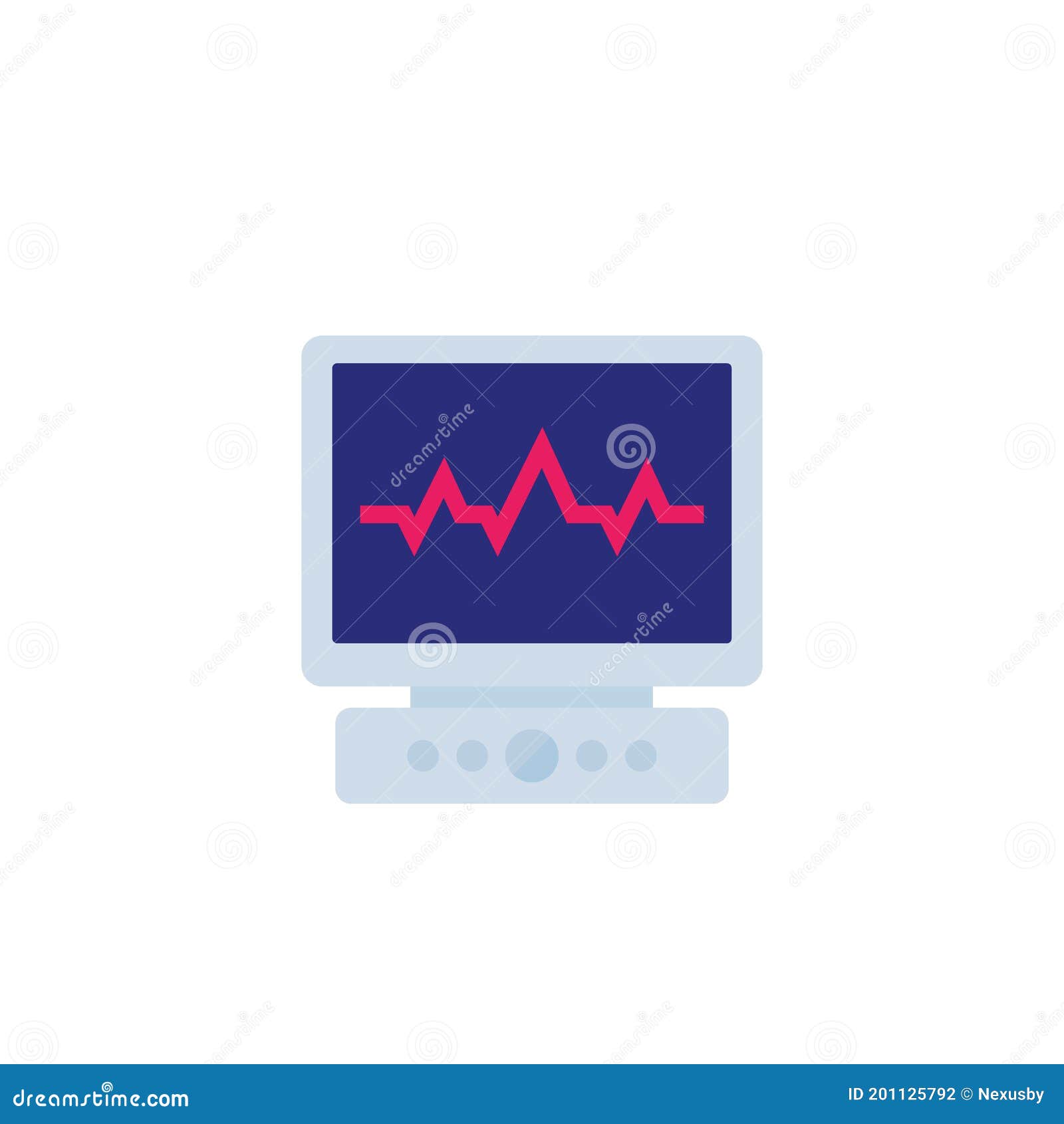 Electrocardiogram Vector Icon In 6 Different Modern Styles. Black, Two ...