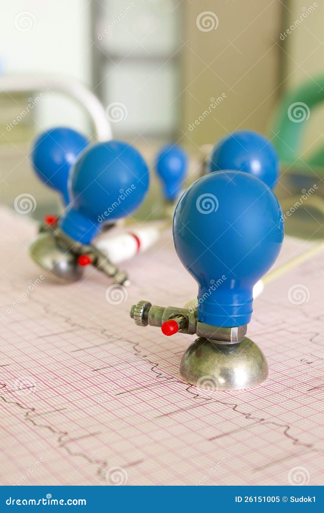 ECG Electrodes On The Surface Of The Printed ECG. Royalty-Free Stock ...