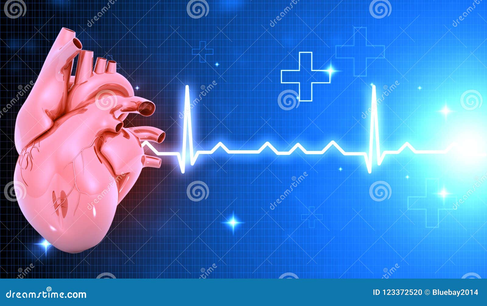 ECG graph with heart stock illustration. Illustration of attack - 123372520