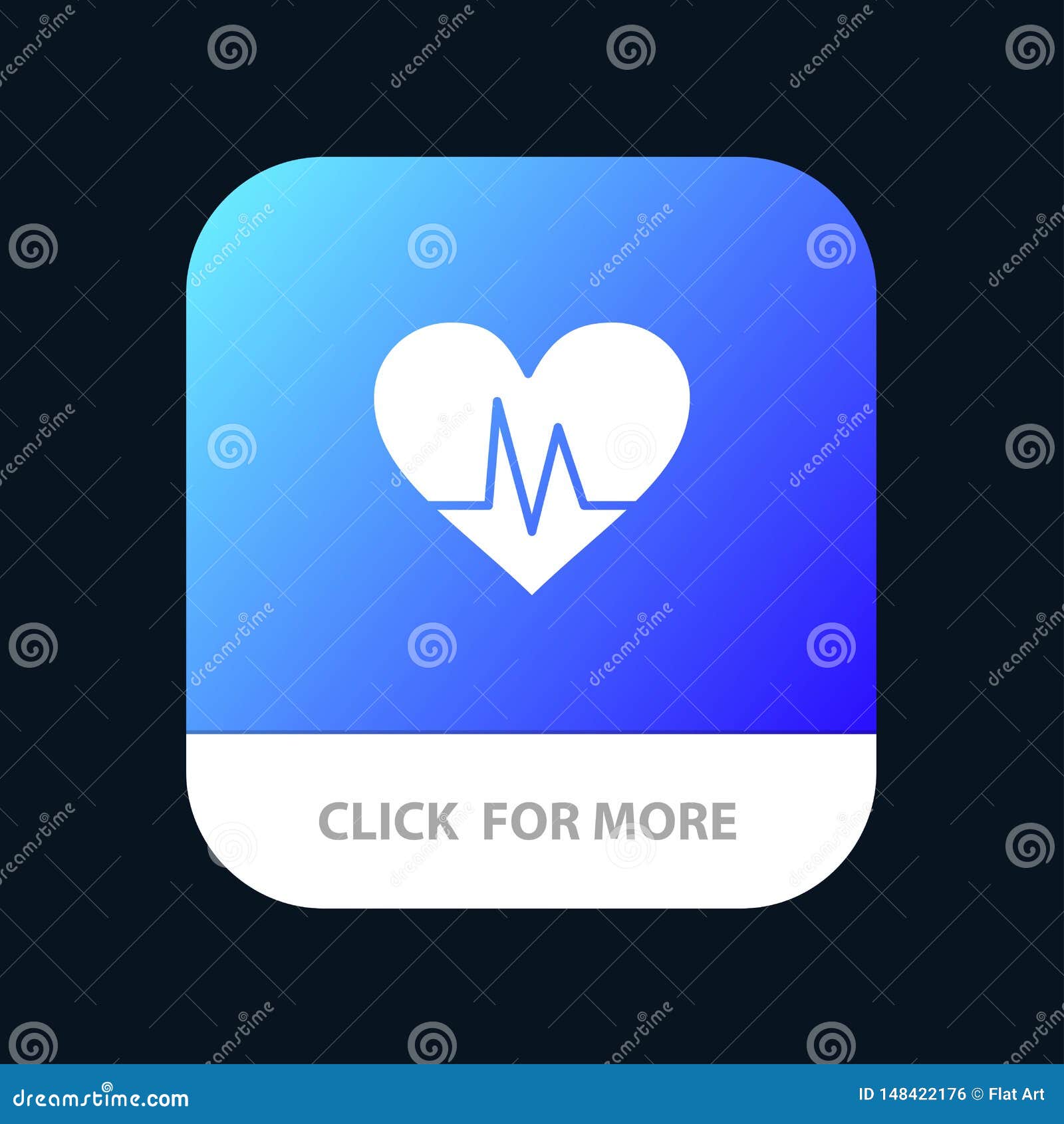 Ecg, Heart, Heartbeat, Pulse Mobile App Icon Design Stock Vector ...