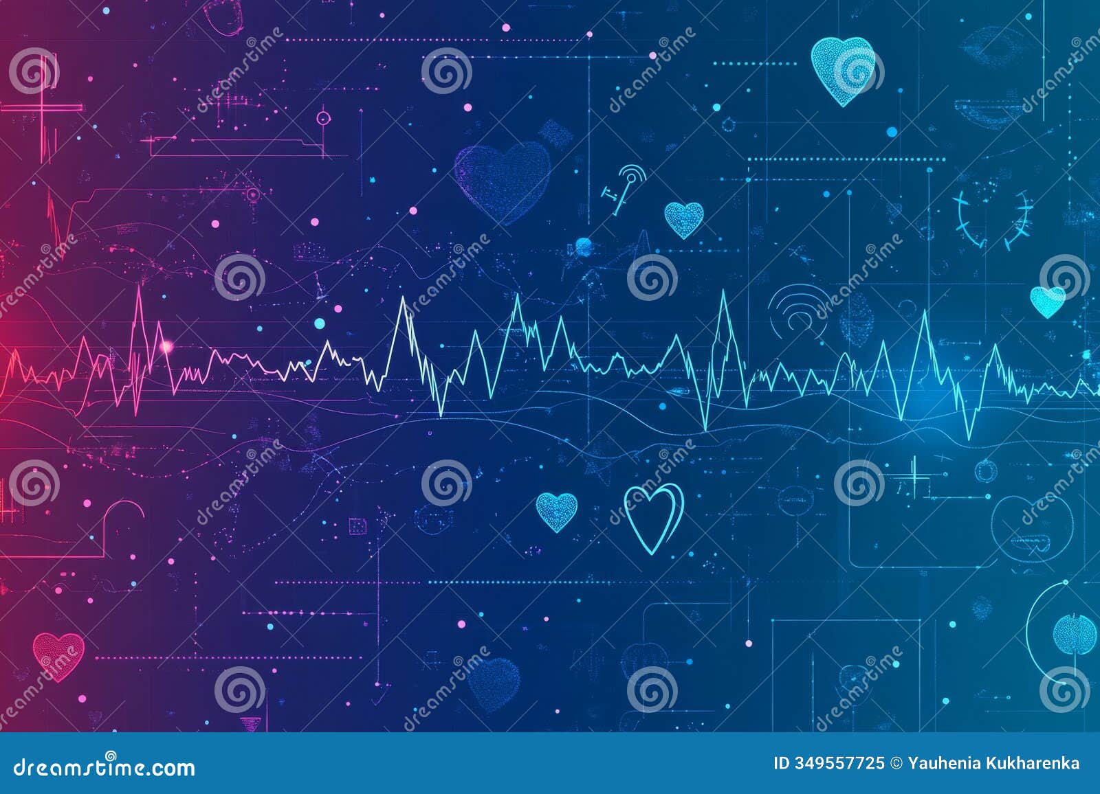 ECG Heart Monitor Pattern Illustration Stock Illustration ...