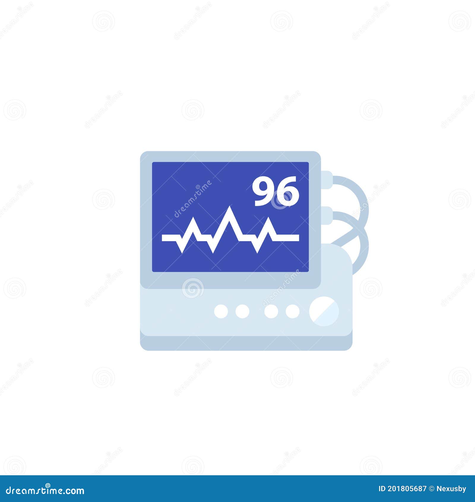 Ecg, Heart Rate Monitor Vector Flat Icon Stock Vector - Illustration of ...