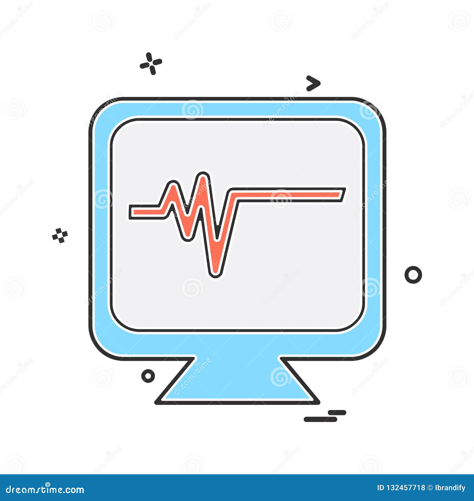 ECG icon design vector stock vector. Illustration of design - 132457718