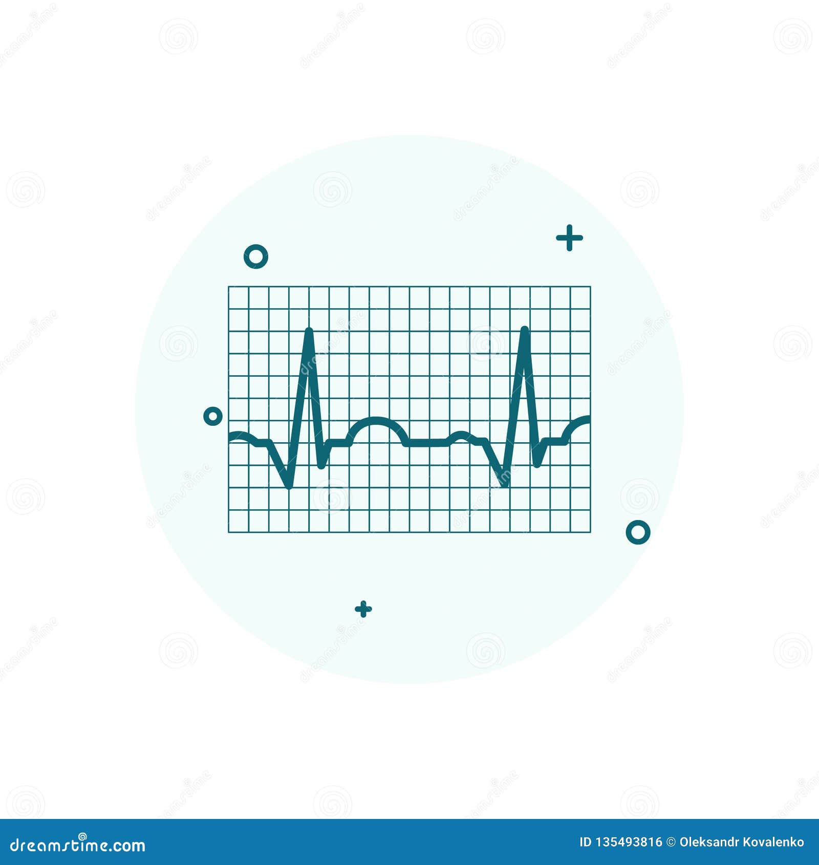 ECG Icon. Electrocardiography Vector Illustration Stock Vector - Illustration of cardiograph ...