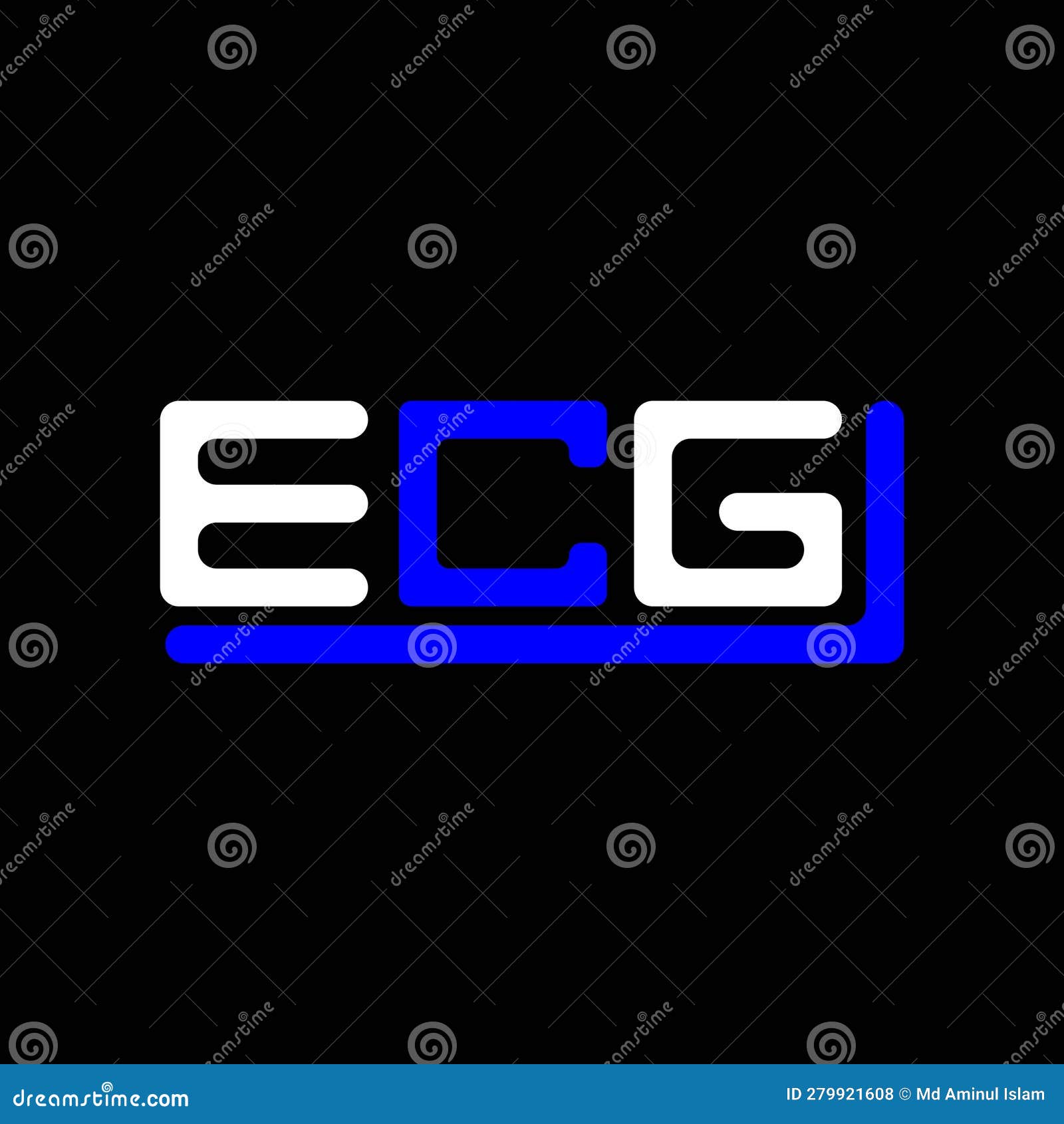 ECG Letter Logo Creative Design with Vector Graphic, ECG Stock Vector ...