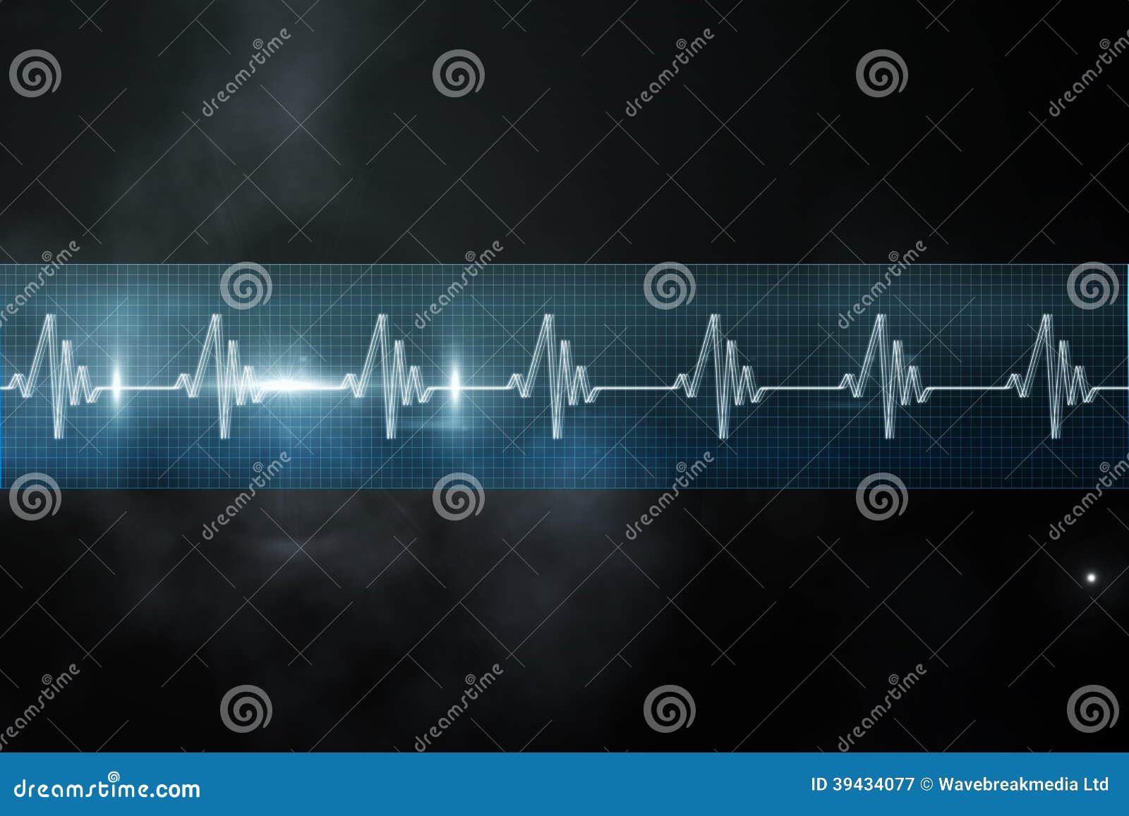 ECG line in blue and black stock illustration. Illustration of people ...