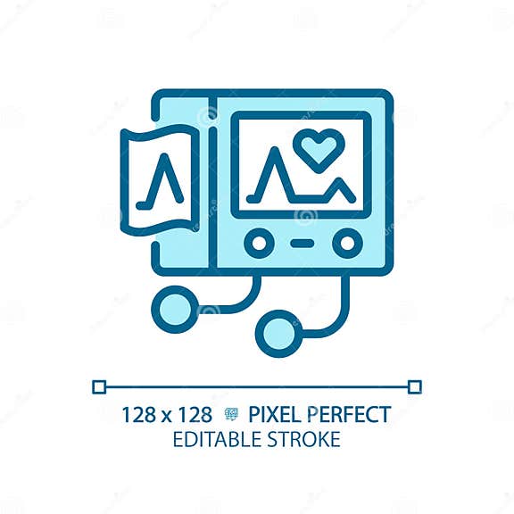 Ecg Machine Pixel Perfect Light Blue Icon Stock Vector - Illustration ... Ecg Machine Pixel Perfect Light Blue Icon Stock Vector - Illustration ...