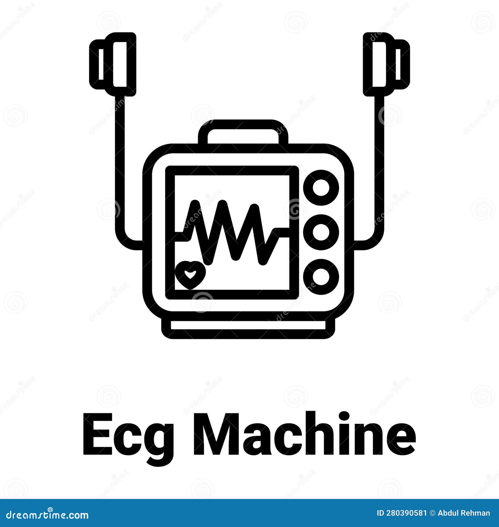 Ecg Machine Vector Icon Easily Modify. Stock Vector - Illustration of ...