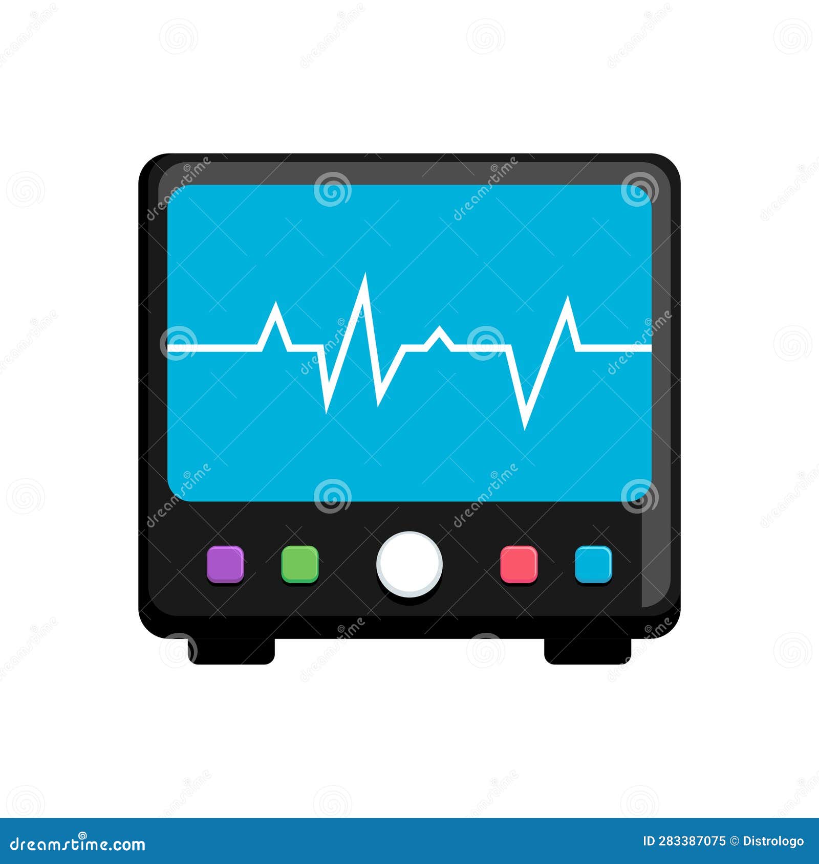 ECG Machine Vector Illustration in Flat Style Design Stock Vector ...