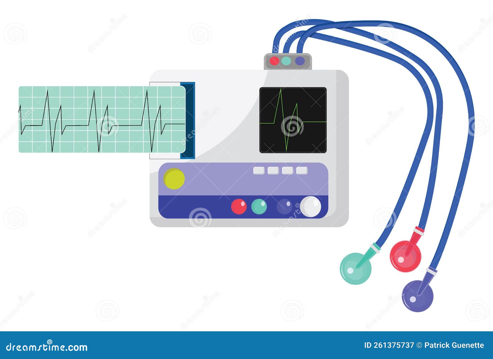 ECG medical machine, icon stock vector. Illustration of ...