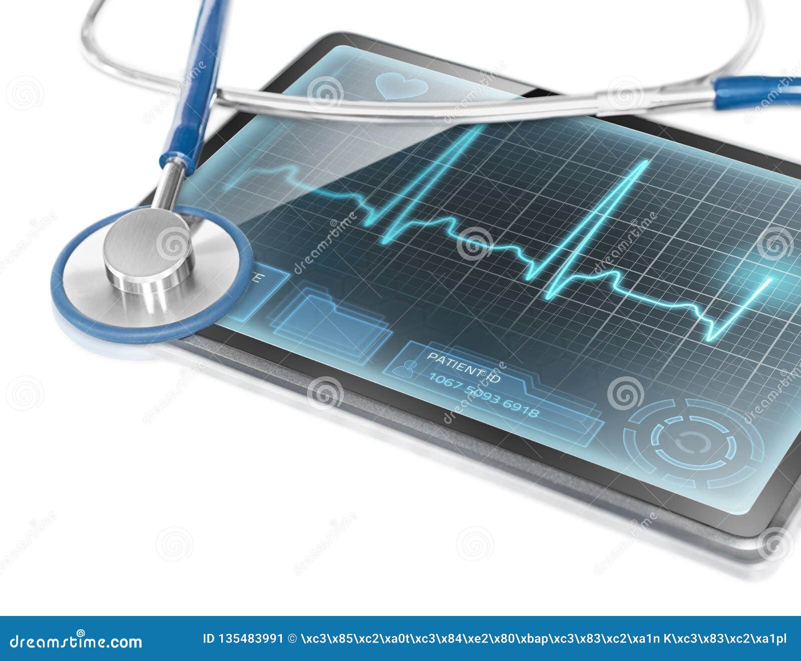 ECG recording stock illustration. Illustration of clinical - 135483991