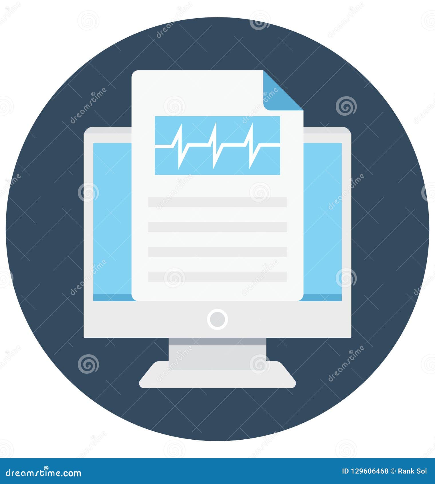 Ecg Report, Electrocardiogram, Isolated Vector Icon that Can Be Easily ...