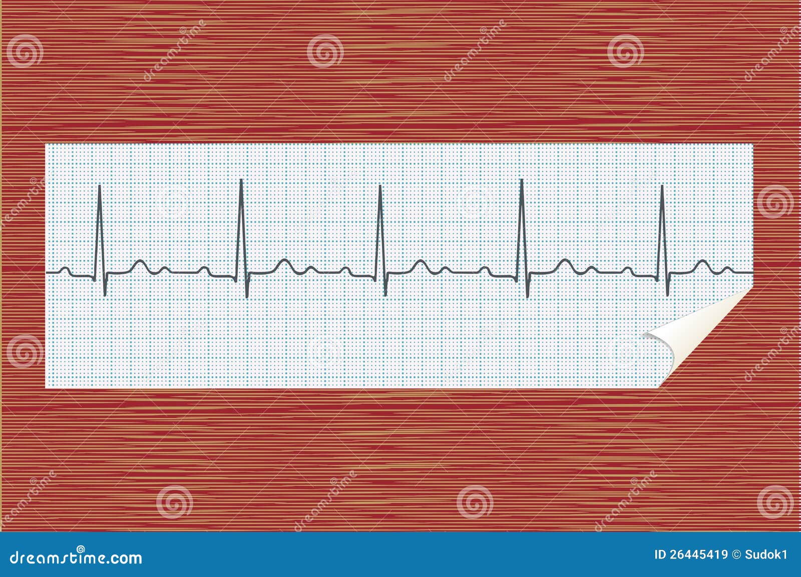ECG sur le papier. illustration stock. Illustration du idées - 26445419