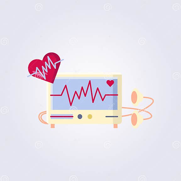 Ecg Test Illustration Vector Design, Ecg Test Icon Symbol Design Stock ...