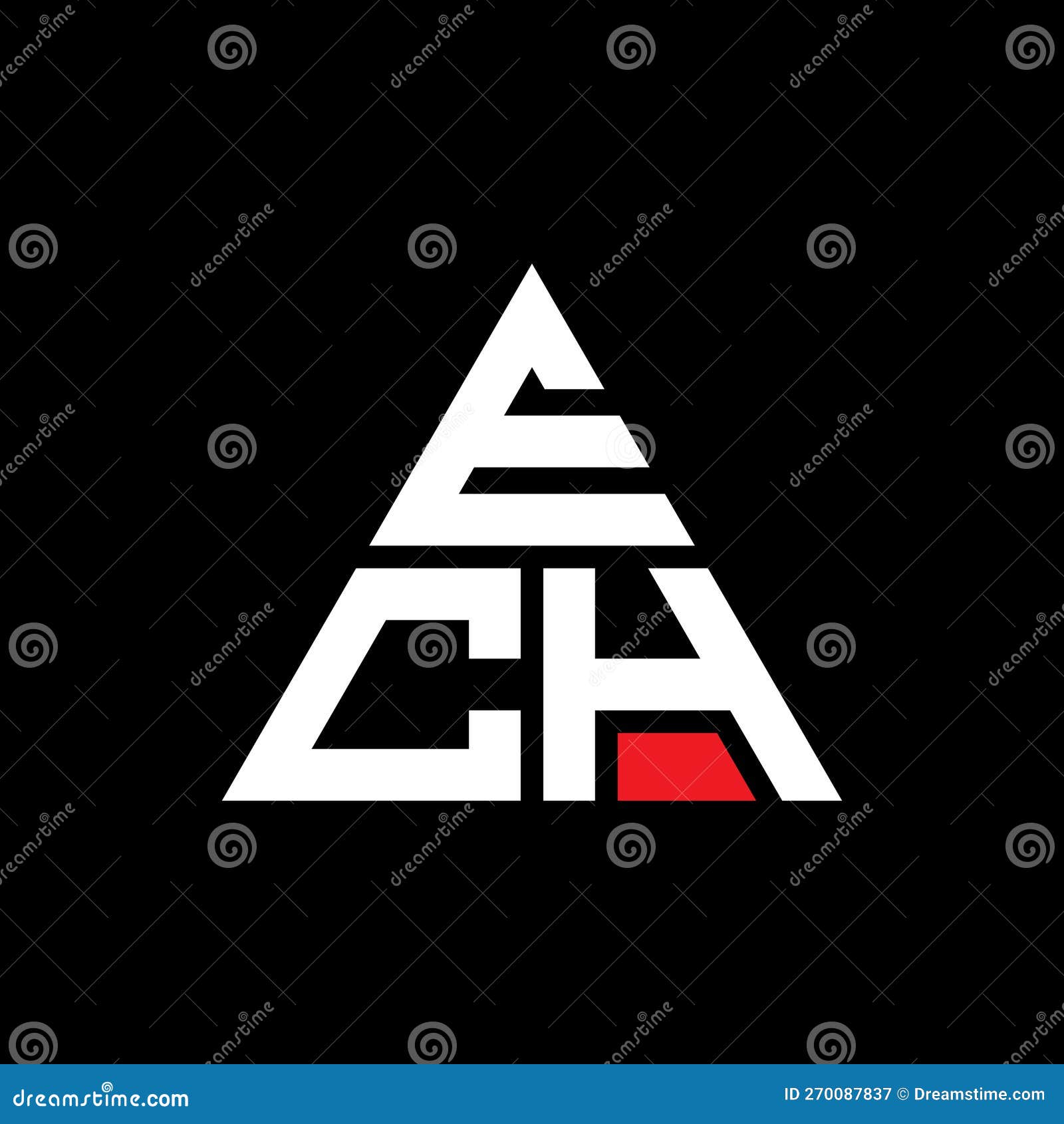 ECH Triangle Letter Logo Design with Triangle Shape. ECH Triangle Logo ...
