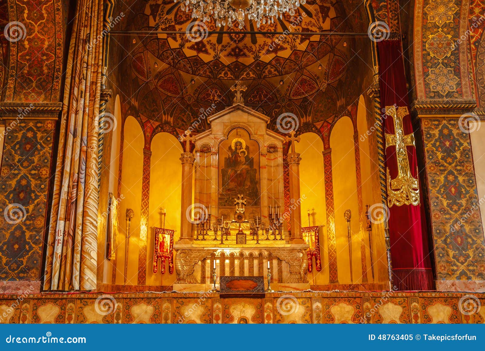 Echmiadzin Cathedral Interior Stock Image - Image of travel, cathedral ...