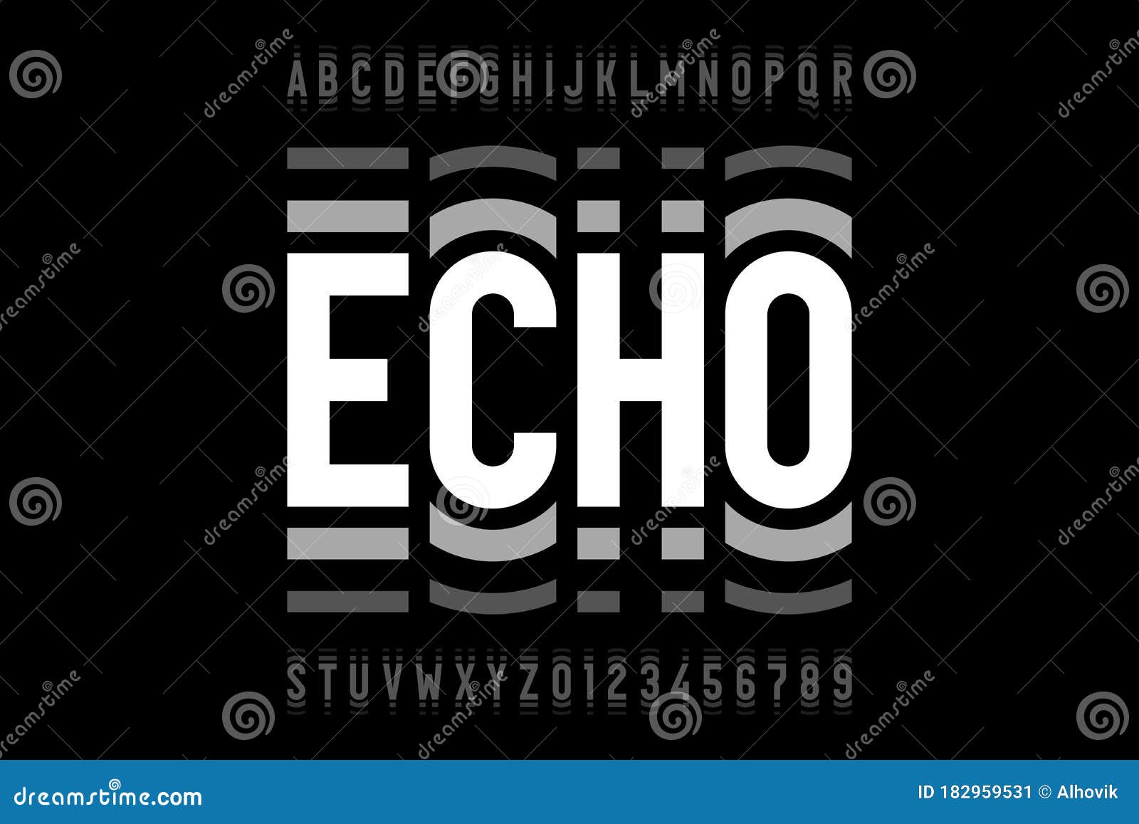 Echo style modern font stock vector. Illustration of casequot - 182959531