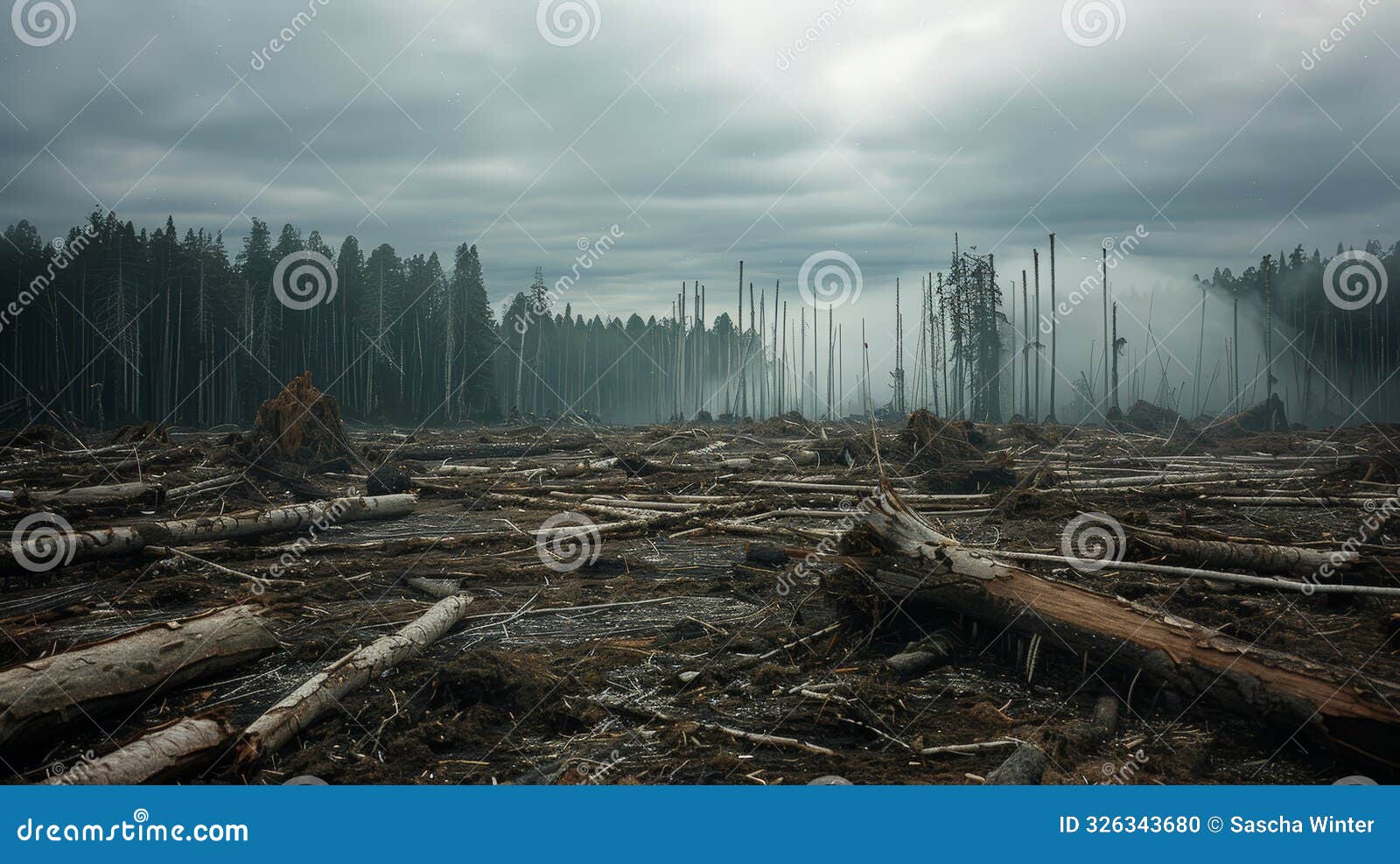 Echoes of Deforestation stock photo. Image of land, stark - 326343680