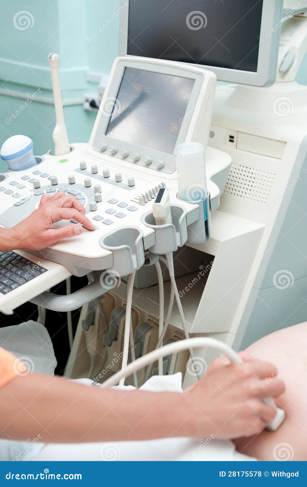 Echography of Pregnant Woman Stock Photo - Image of medicine, clinic ...