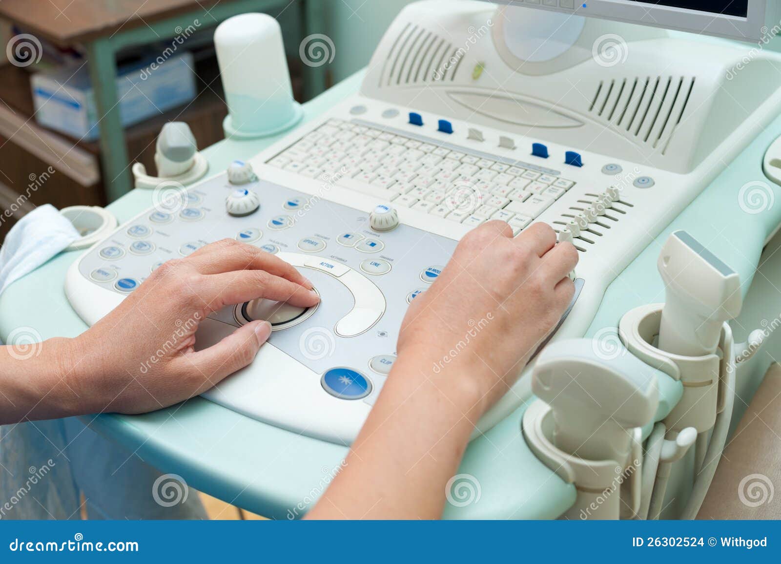 Echography Specialist at Work Stock Photo - Image of indoors, panel ...