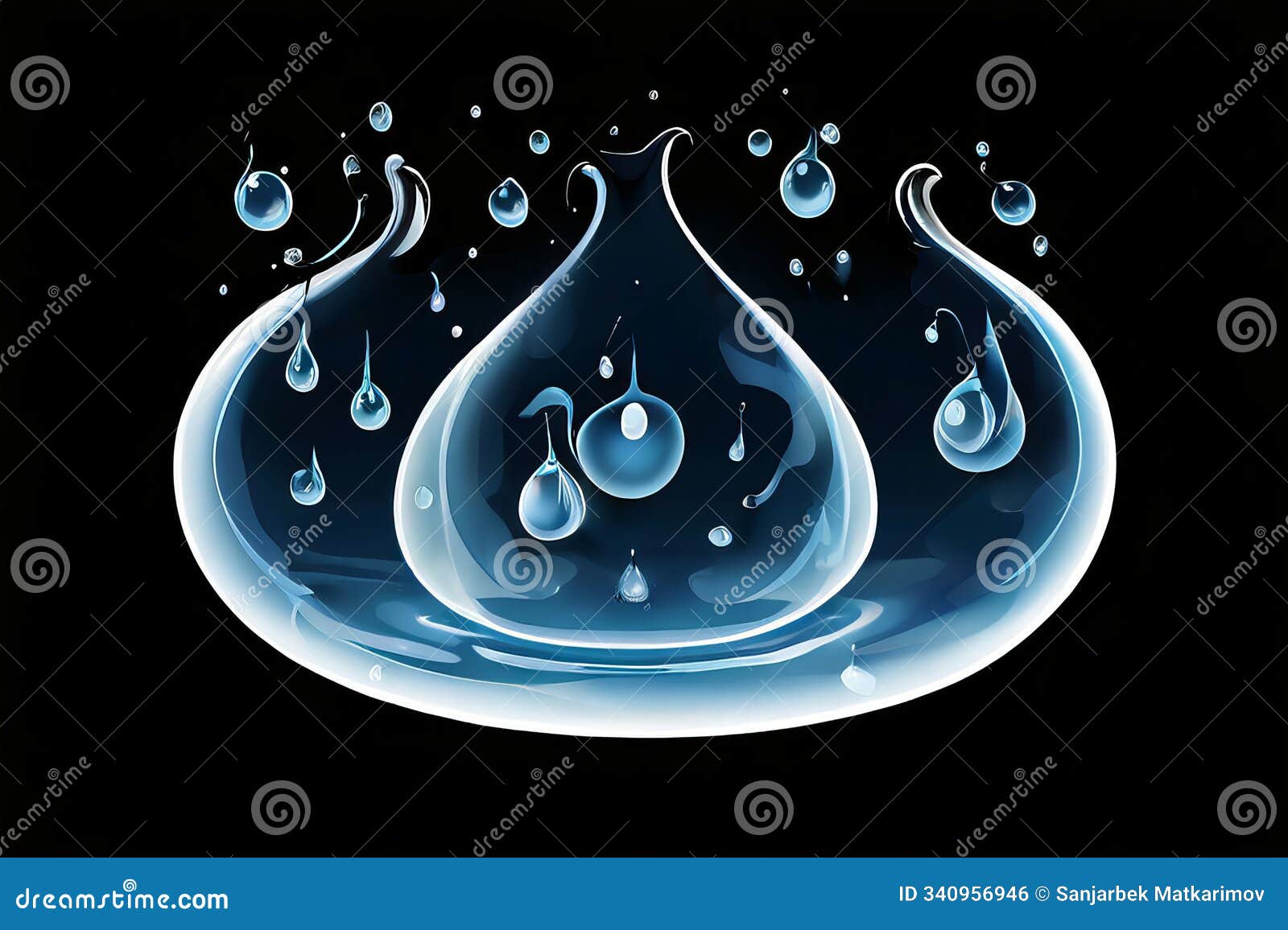 Echoing Forms Repeating Droplet Patterns Through Multiple Exposu Stock ...