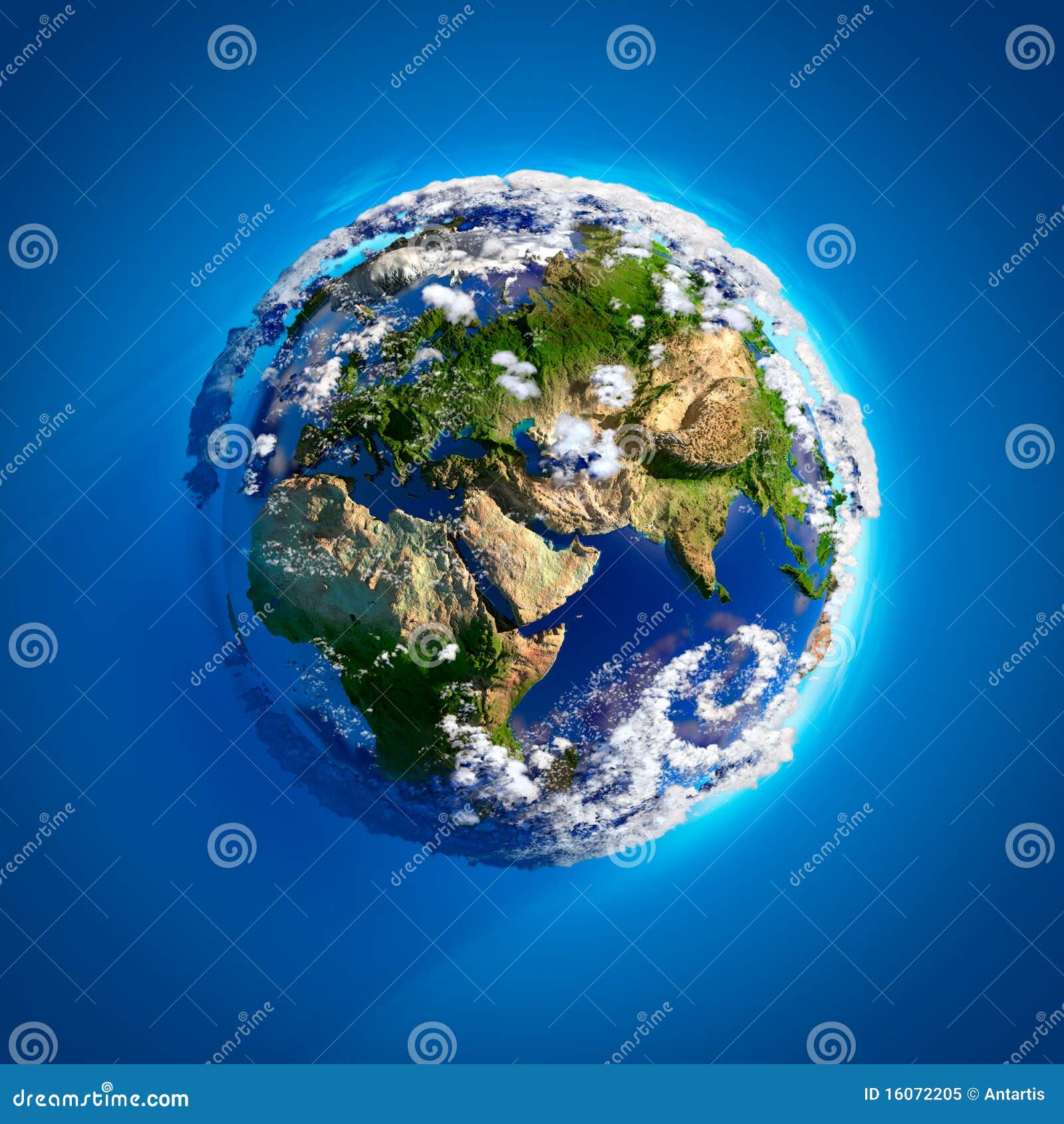 Echte Aarde Met De Atmosfeer Stock Illustratie - Illustration of oceaan ...