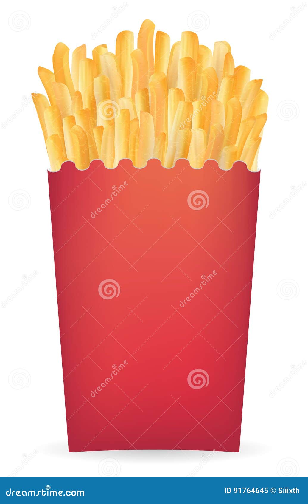 Echte Frieten in Een Rode Pakketvector Vector Illustratie ...