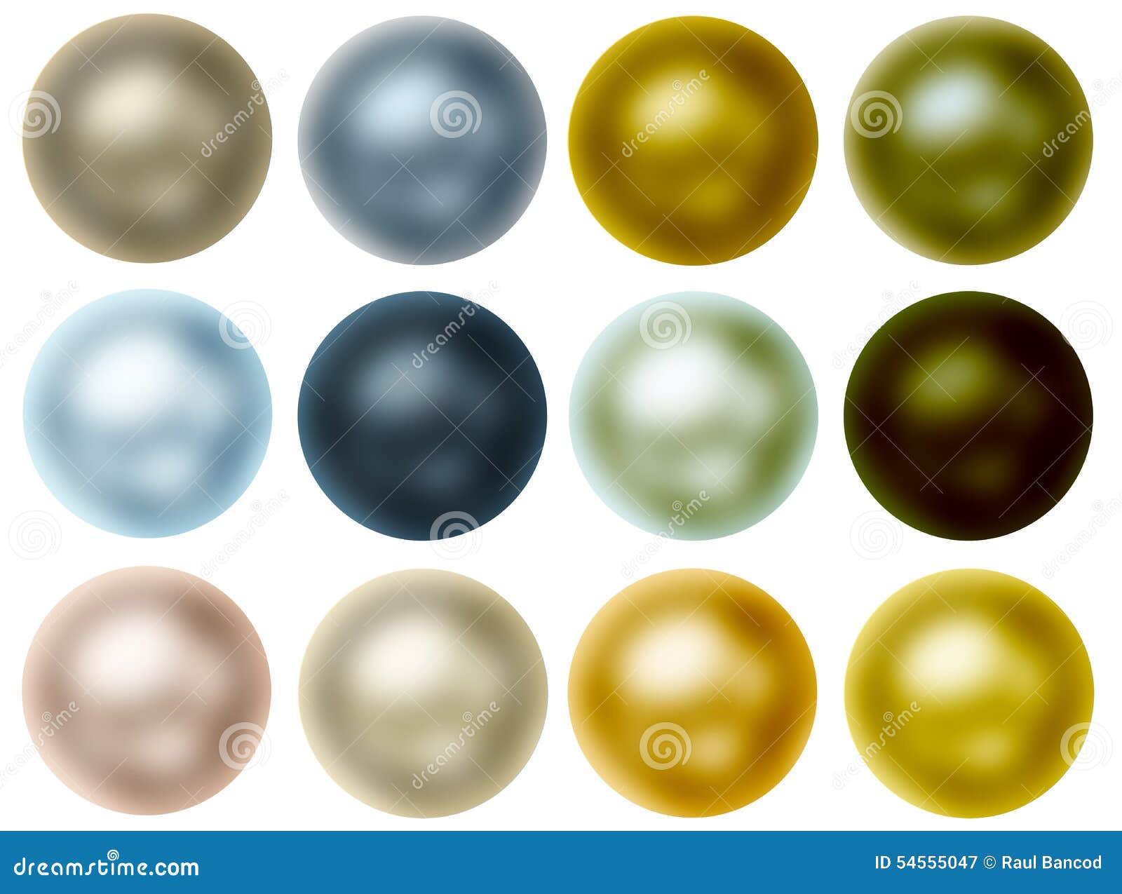 Echte Perle-gesetzte Illustration (lokalisiert) Stockbild ...