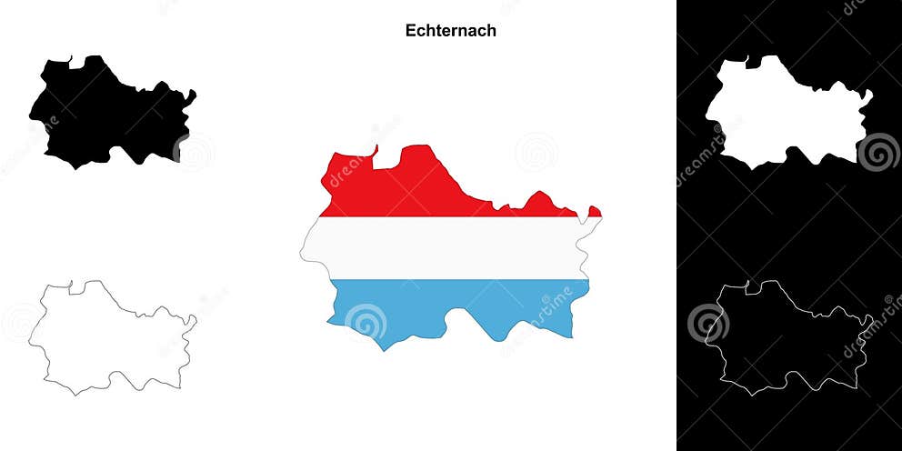 Echternach outline map stock illustration. Illustration of echternach ...
