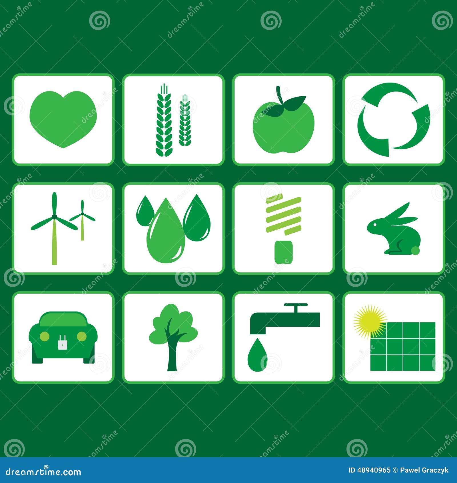 Eci icons set stock vector. Illustration of plant, symbol - 48940965
