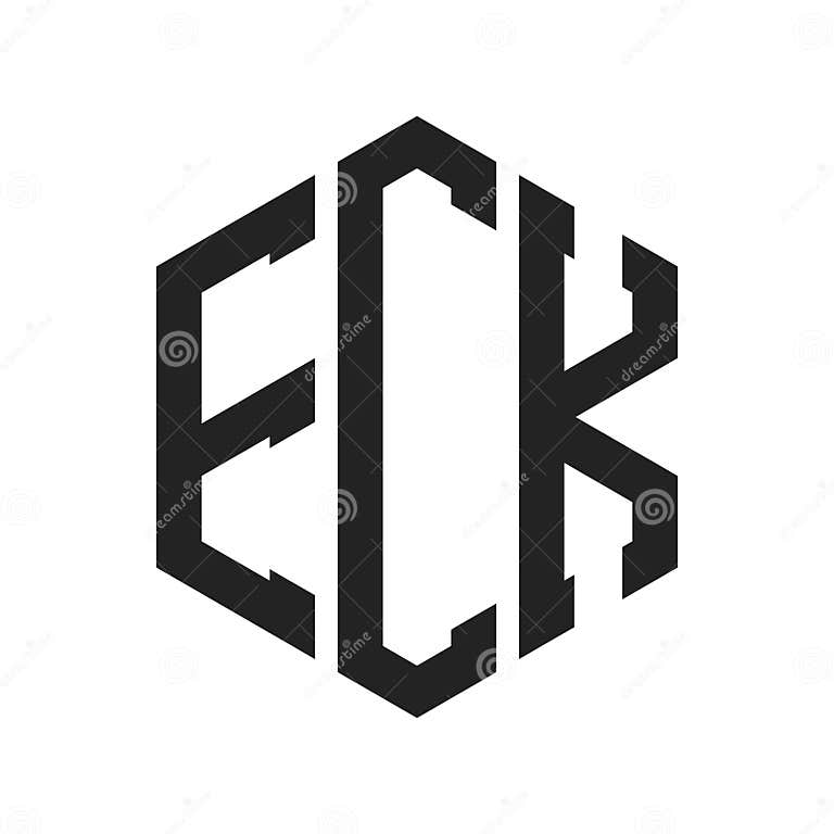 ECK Logo Design. Initial Letter ECK Monogram Logo Using Hexagon Shape ...