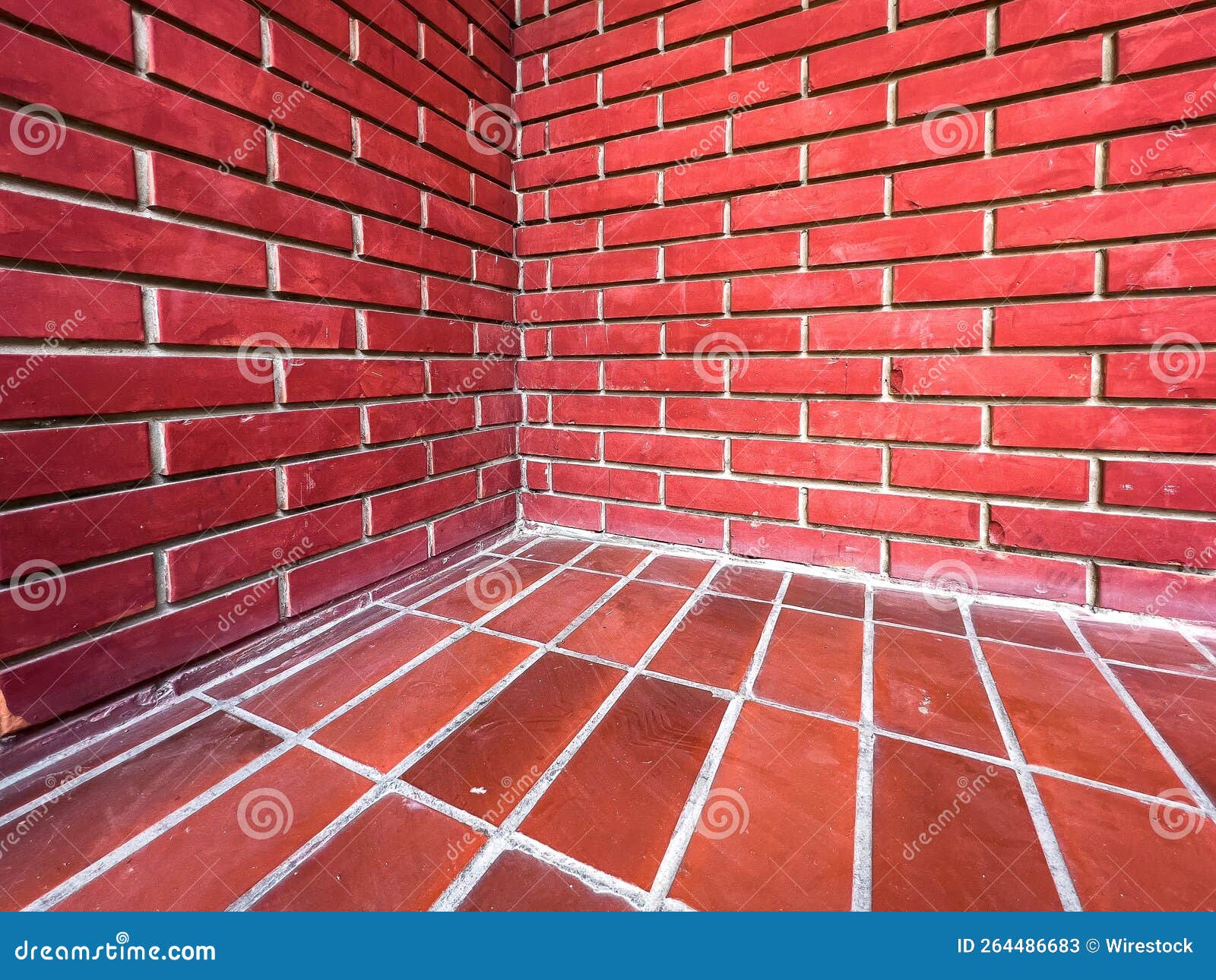 Ecke Mit Ziegelmauern Und Boden Stockbild - Bild von ecke, aufbau ...