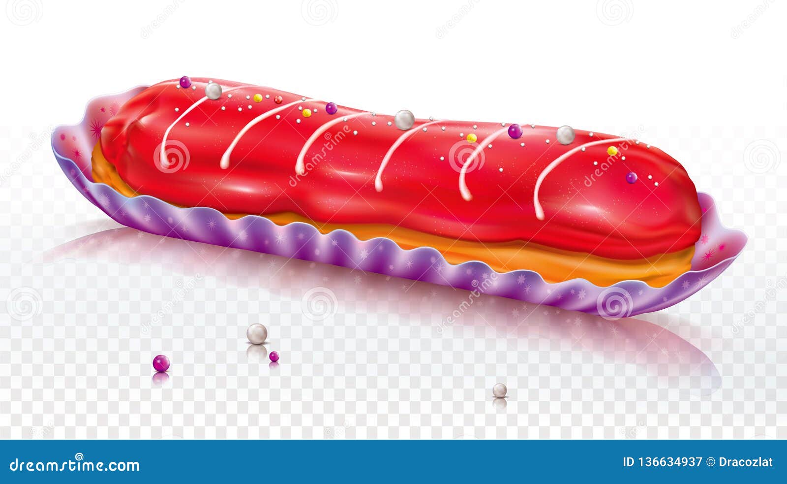 Eclair Cake Vector Illustration, Hand Drawing Sketch | CartoonDealer ...