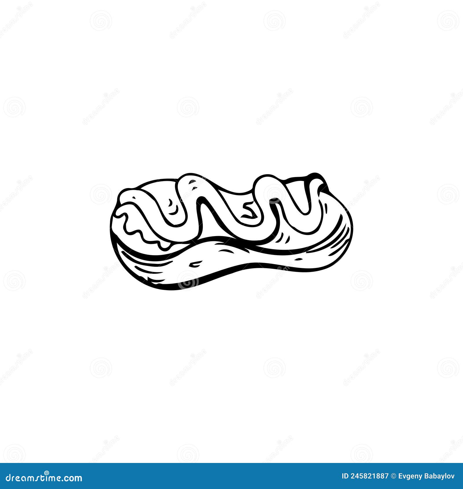 Eclair Cake Thin Black Lines on a White Background - Vector Stock ...
