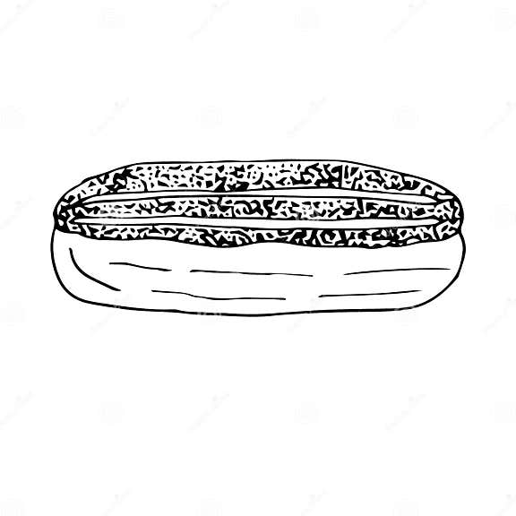 Eclair Cake Vector Illustration, Hand Drawing Sketch Stock Vector ...