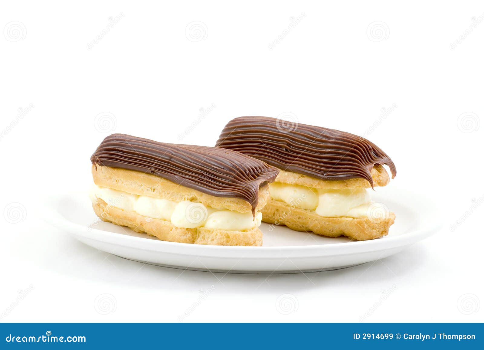 Eclair, chocolate stock image. Image of custard, icing - 2914699
