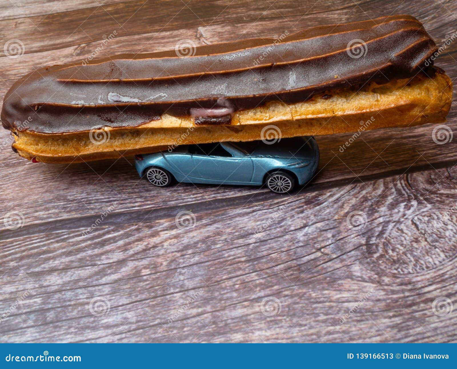 Eclair with Chocolate Fudge on a Car, Eclair Delivery Concept Stock ...