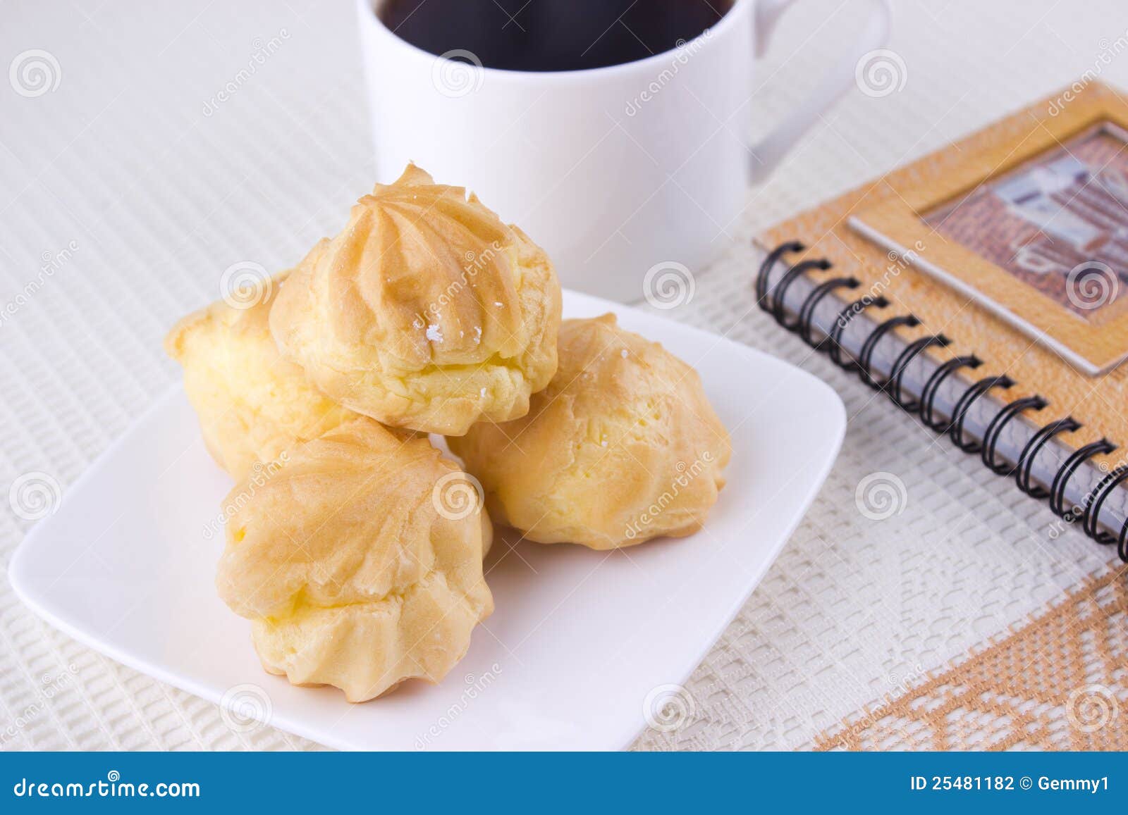 Eclair with Coffee stock photo. Image of cookie, bakery - 25481182
