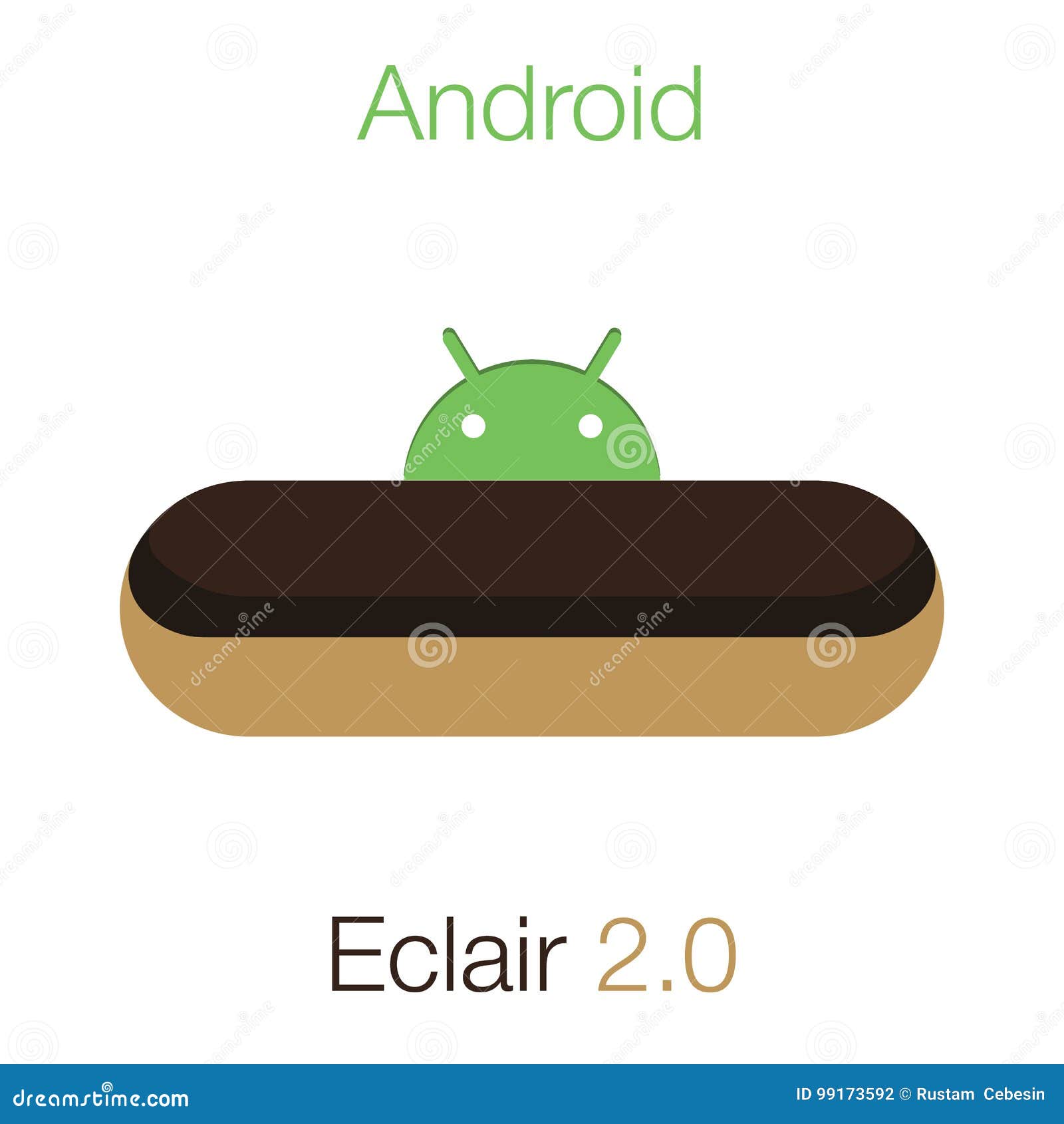 Eclair 2 De Android 0 Vectores Planos Fotografía editorial - Ilustración de fondo, gingerbread ...