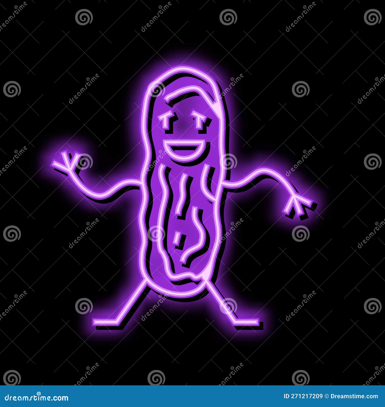 Eclair Dessert Character Neon Glow Icon Illustration Stock Vector ...