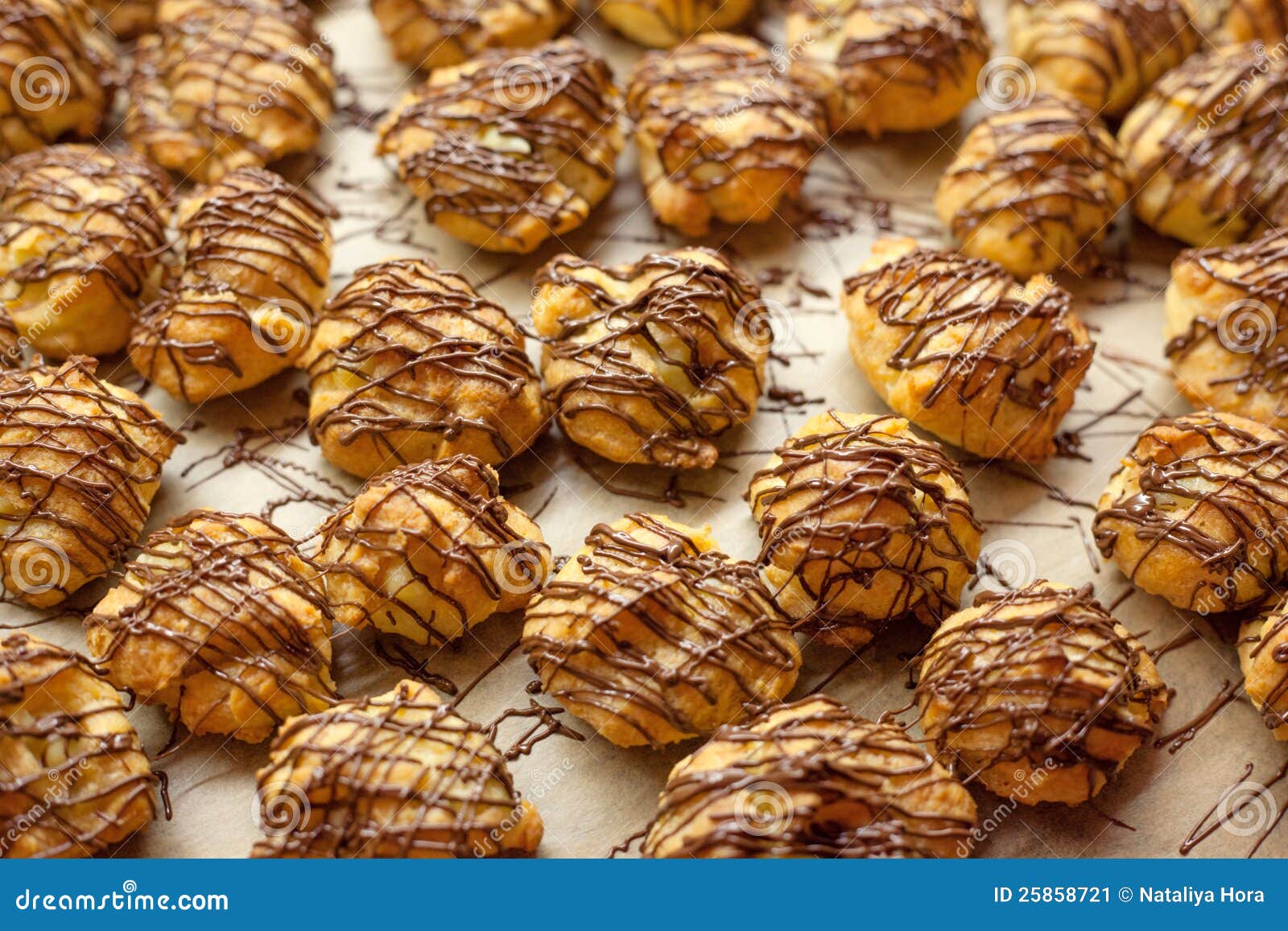 Eclair Dessert with Chocolate Decoration Stock Image - Image of custard ...