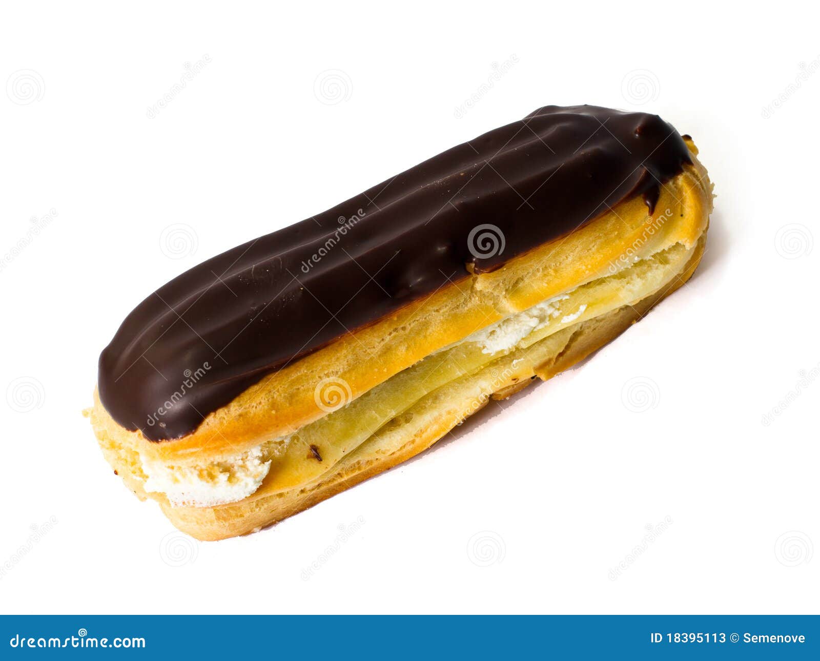 Eclair Do Bolo, Chocolate Decorado. Imagem de Stock - Imagem de bolinho ...